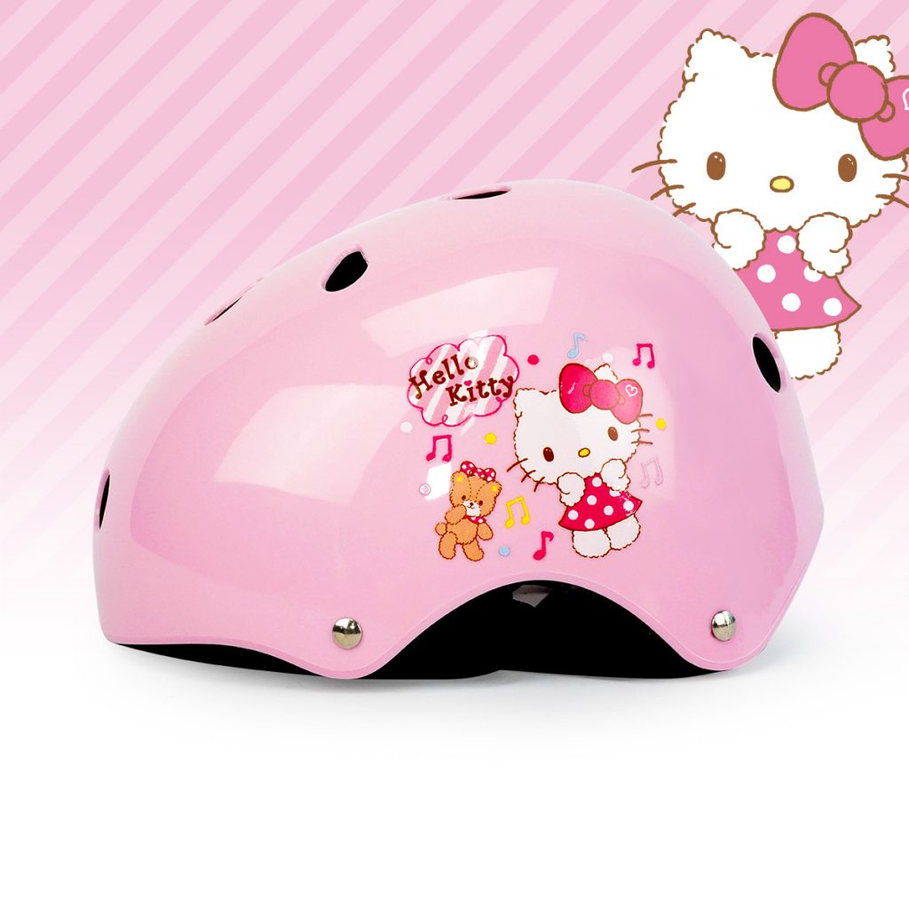 Hello Kitty helmet roller skating knee pad set protective gear ...